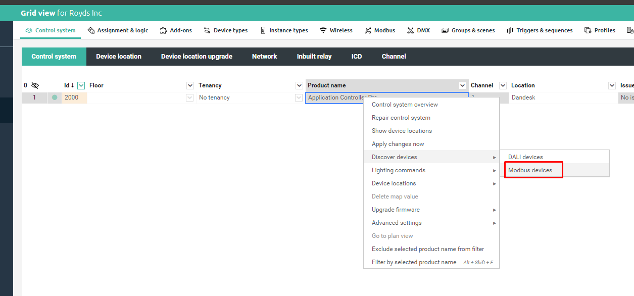 How To Configure Modbus Devices In Grid View Zencontrol