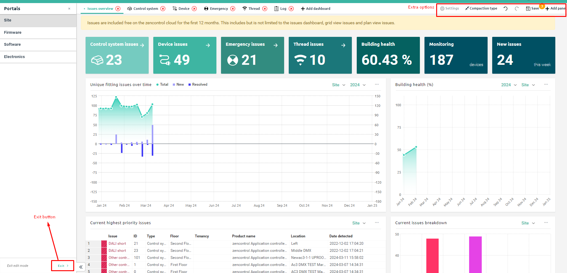 How to create and modify custom dashboards in the web portal – zencontrol