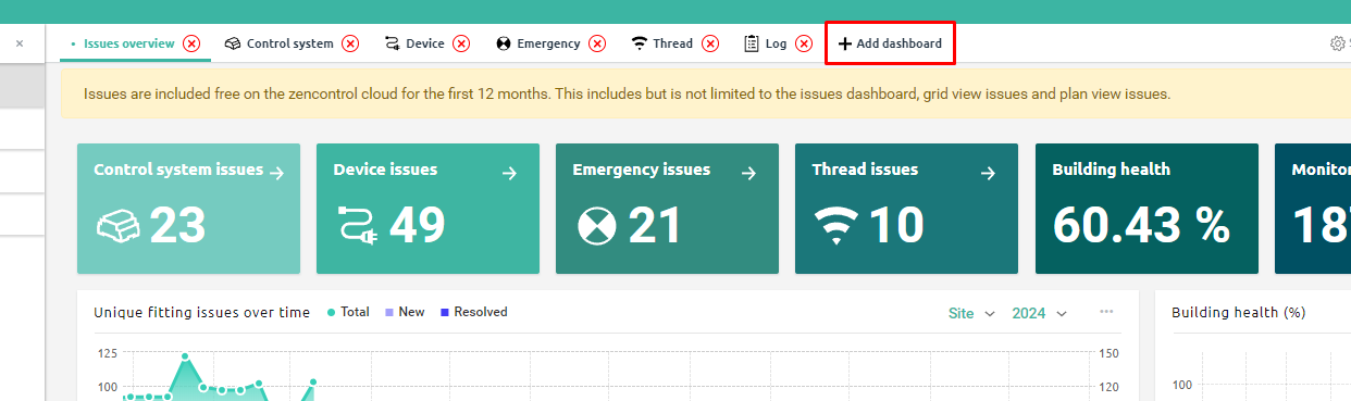 How to create and modify custom dashboards in the web portal – zencontrol