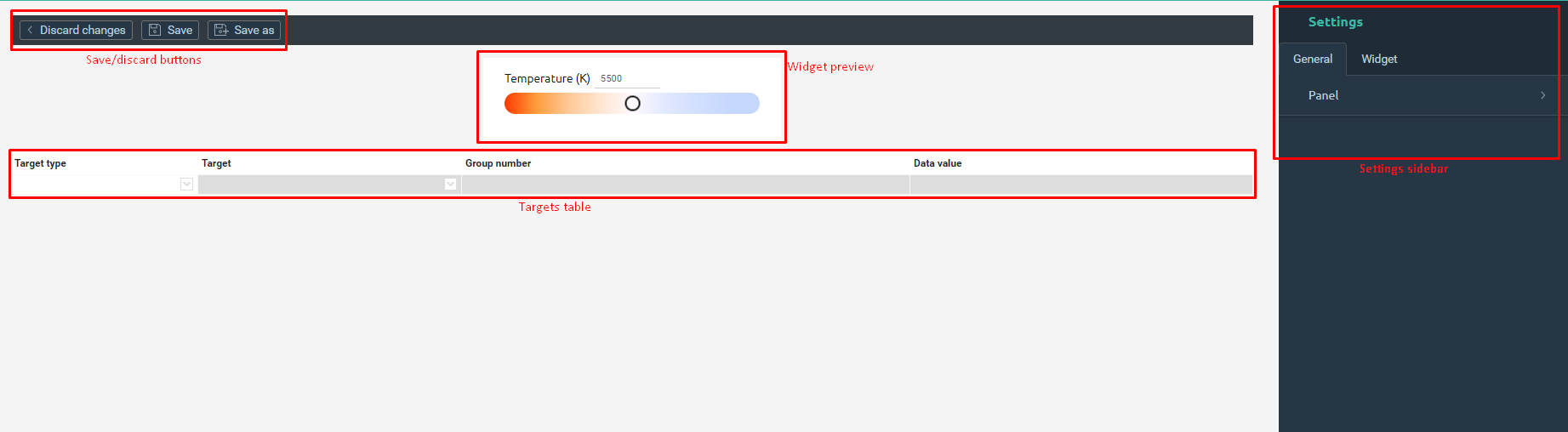How to create and edit widgets – zencontrol
